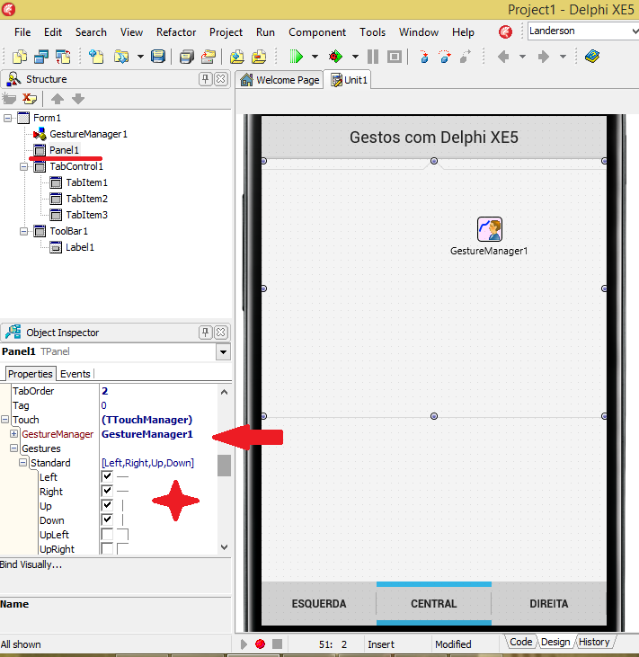 Controle de Gestos no Android com Delphi XE5 | Landerson Gomes